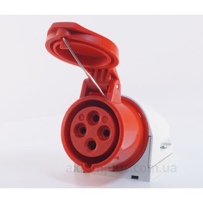 Трехфазный разъем WALTHER WL110406 (3P+E) 16А 400V IP44 красного цвета ...